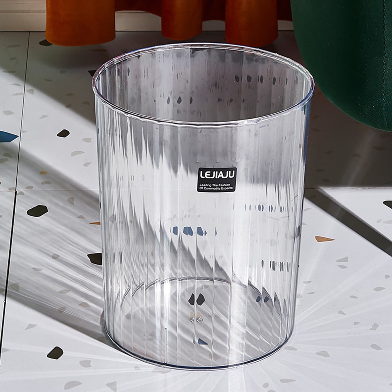 Bixock Cleaning Supplies 12 Litre Household Light Translucent Waste Bin ...