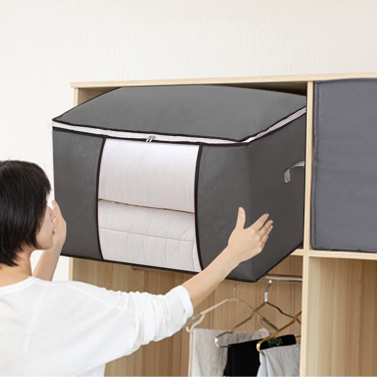 Bixock Clothing Storage Bins, Large Heavy Duty Storage With Reinforced ...