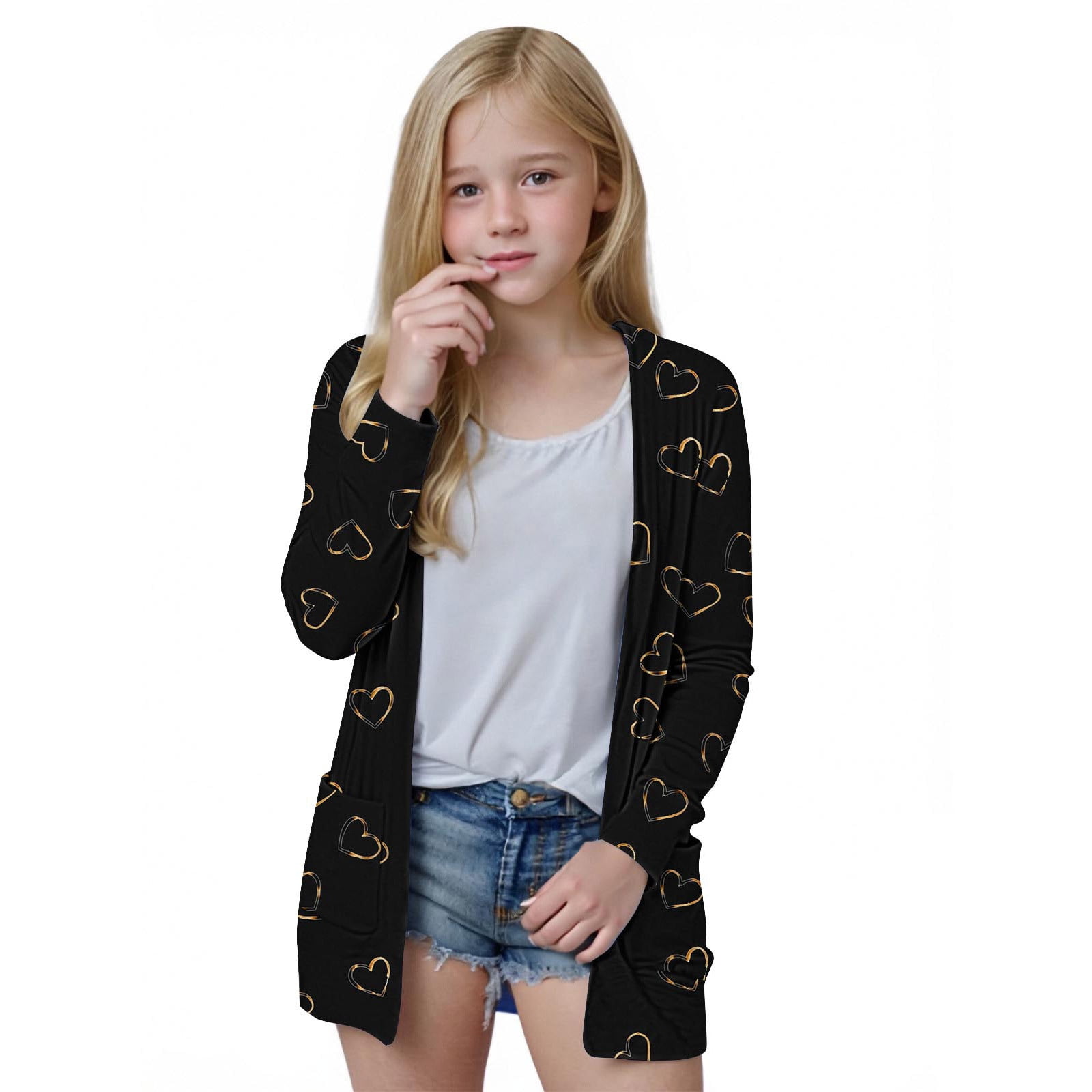 Bixock Fall Jackets for Girls,Girls Cardigan,Kids Print Open Cardigan ...