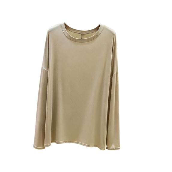 Bixock Fall Long Sleeve Shirts Women Solid Color V Neck Loose Casual ...