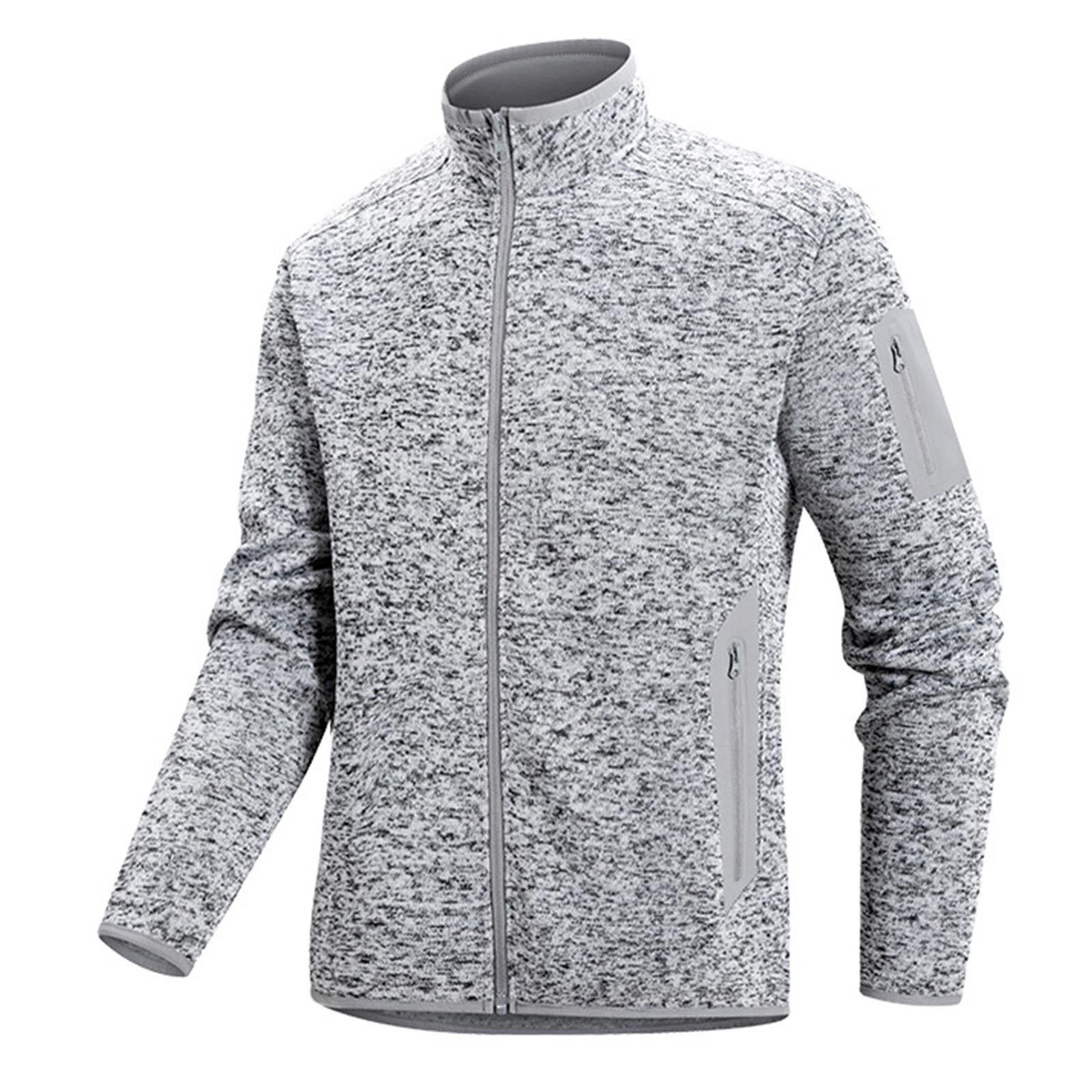 Bixock Fall/Winter Men Cotton Sherpa-Lined Jacket, Men Stand Collar ...