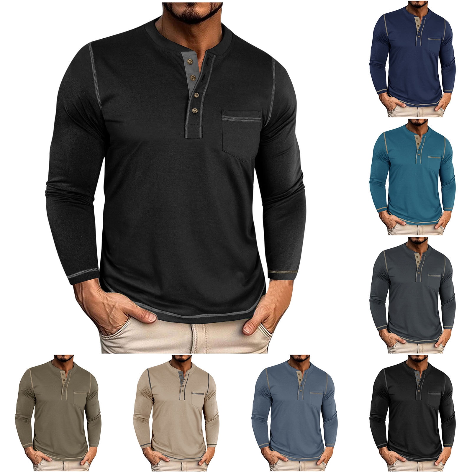 Bixock Fall and Winter Men Long Sleeved Shirts Top,Men Comfortable ...