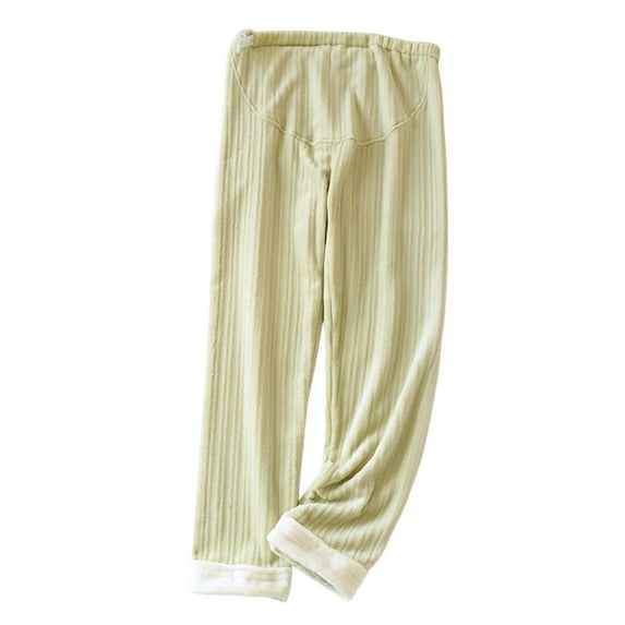 Bixock Fall/Winter Women's Maternity Fleece Pants Elastic Waist Solid ...