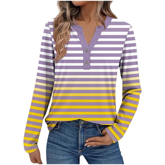 Bixock Fall Women Long Sleeve Tops V Neck Button Down Shirts Dressy ...