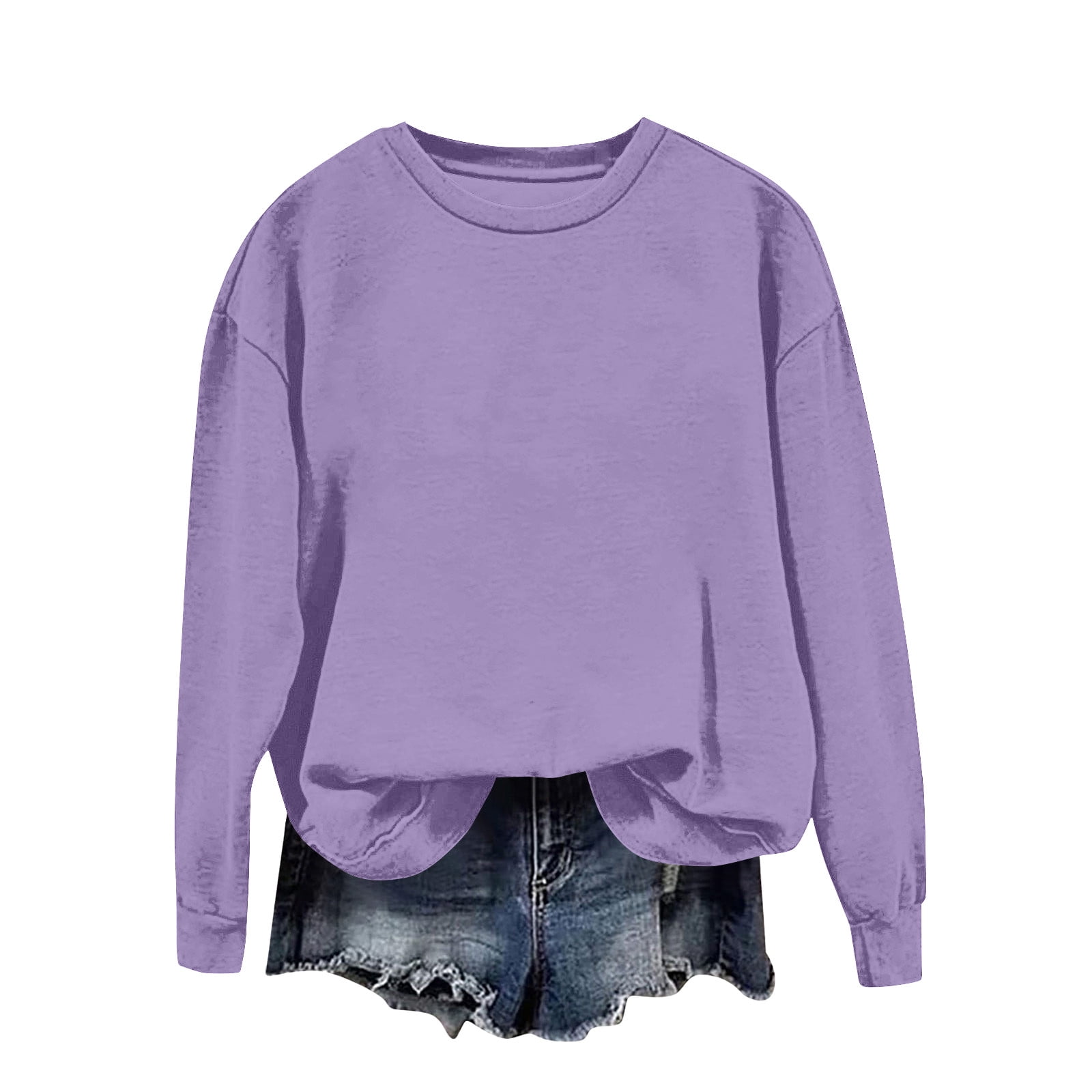 Bixock Fall Women's Sweatshirts Pullover Long Sleeve Shirts Crew Neck ...