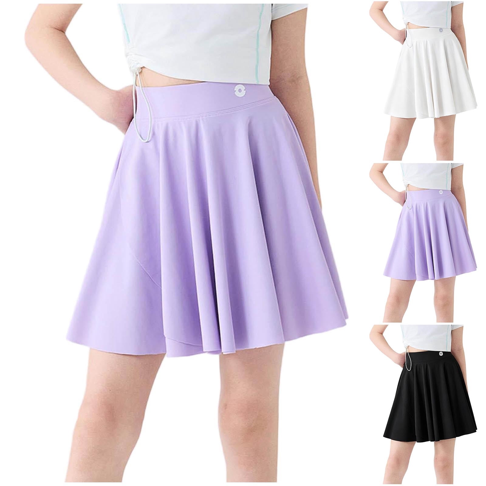 Bixock Girls Casual Skirt Summer Dress Solid Color A Line Mini Skirt ...