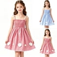 Bixock Girls Sleeveless Dress Casual Tank Dress Print Plaid Soft Woven ...