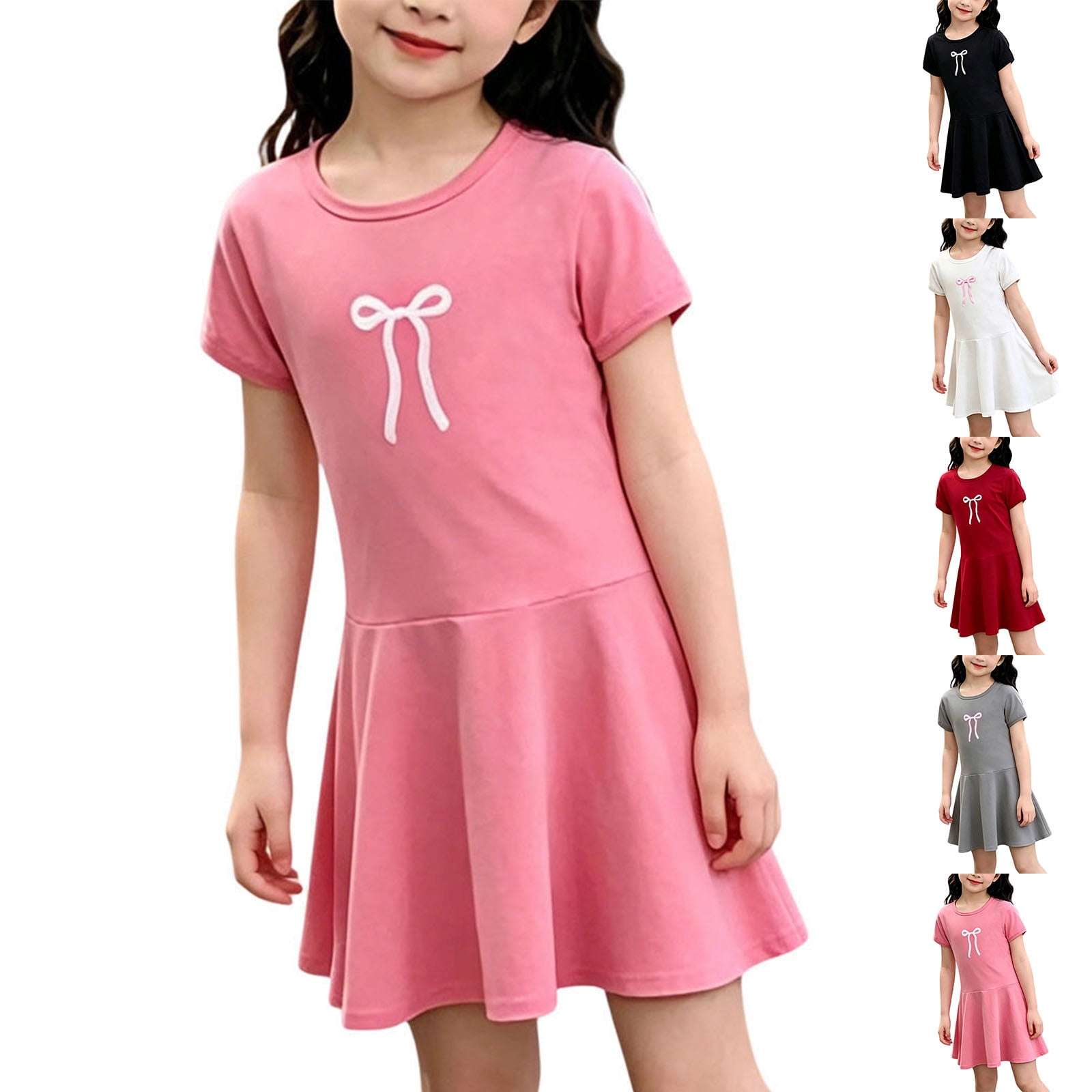 Bixock Girls Sleeveless Dress Casual Tank Dress Short Sleeve Print A ...