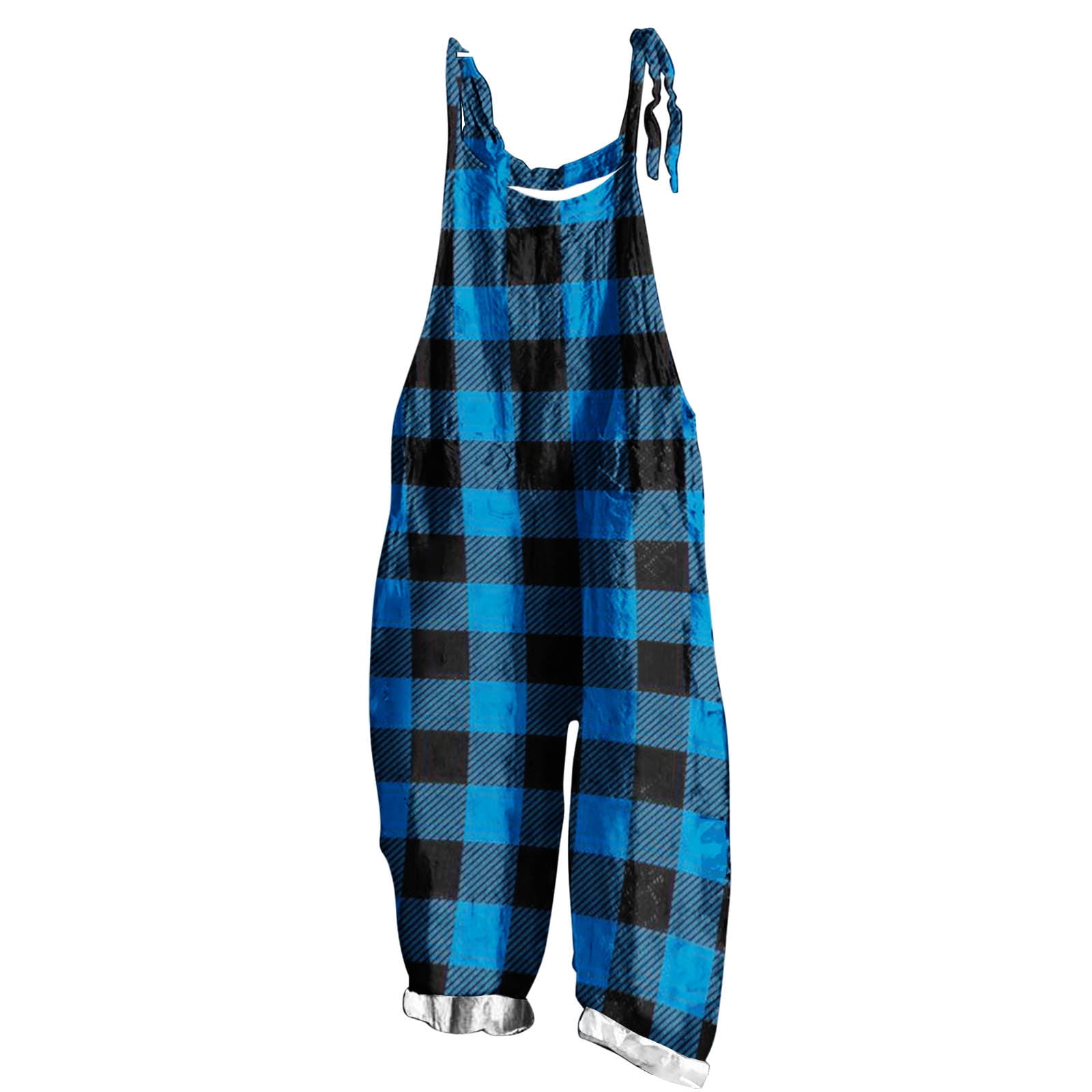 Bixock Jumpsuits for Women Casual Summer Outfits Rompers Plaid Print ...