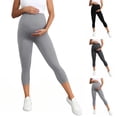 Bixock Maternity Leggings Capri Pants High Waist Over The Belly Yoga ...