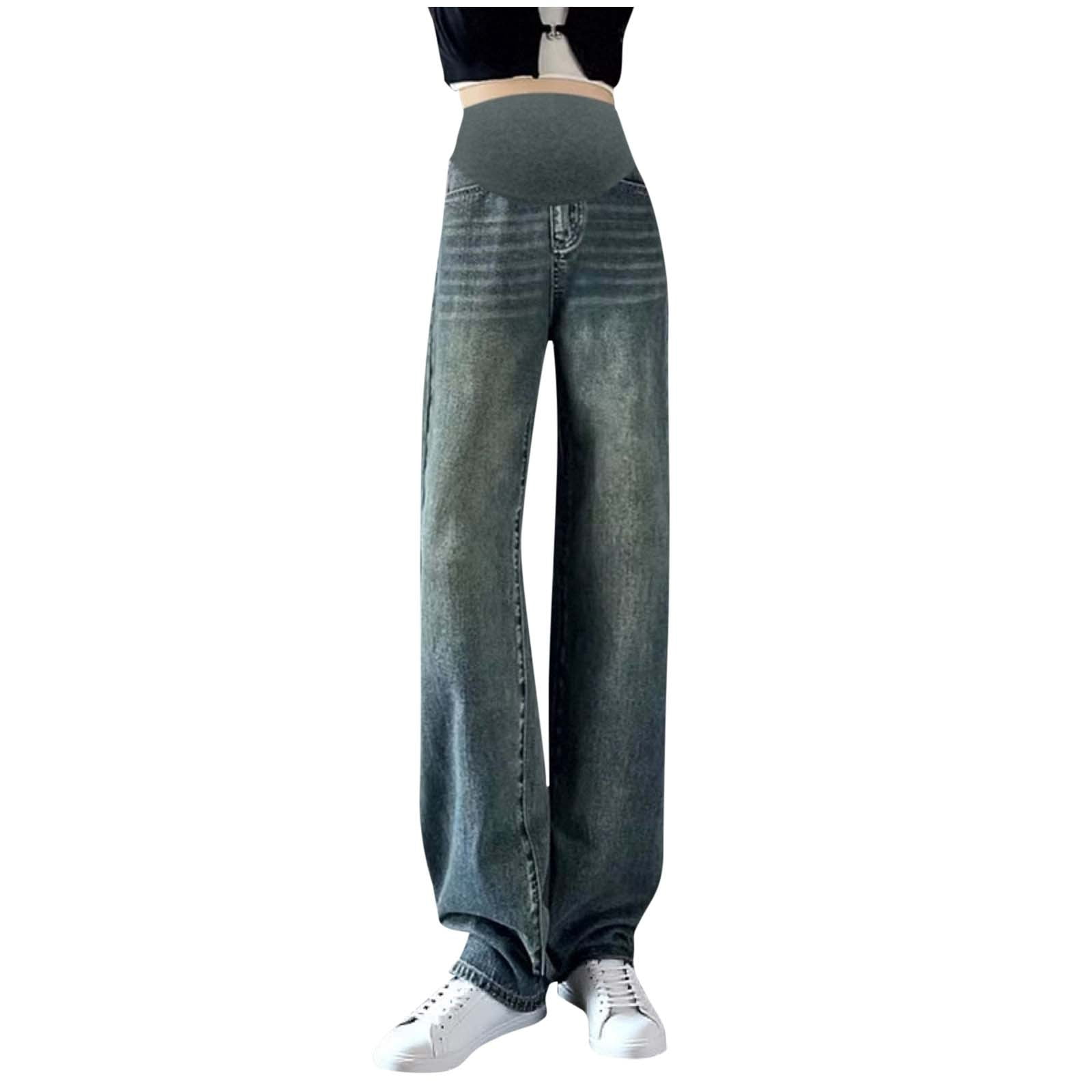 Bixock Maternity Pants,Womens Over The Belly Pants,Pregnant Wide Leg ...