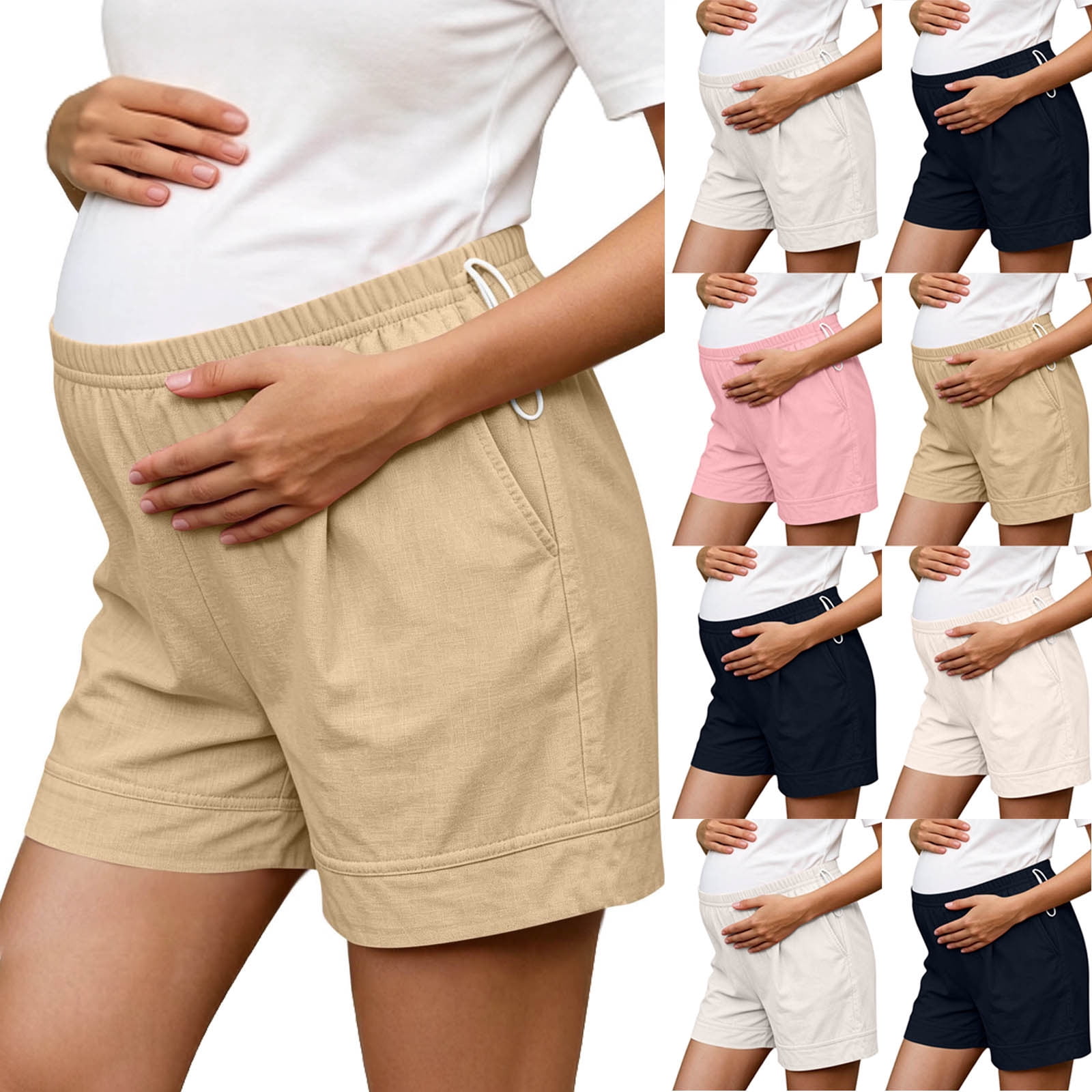 Bixock Maternity Shorts High Waisted Over The Belly Workout Cargo Pants ...