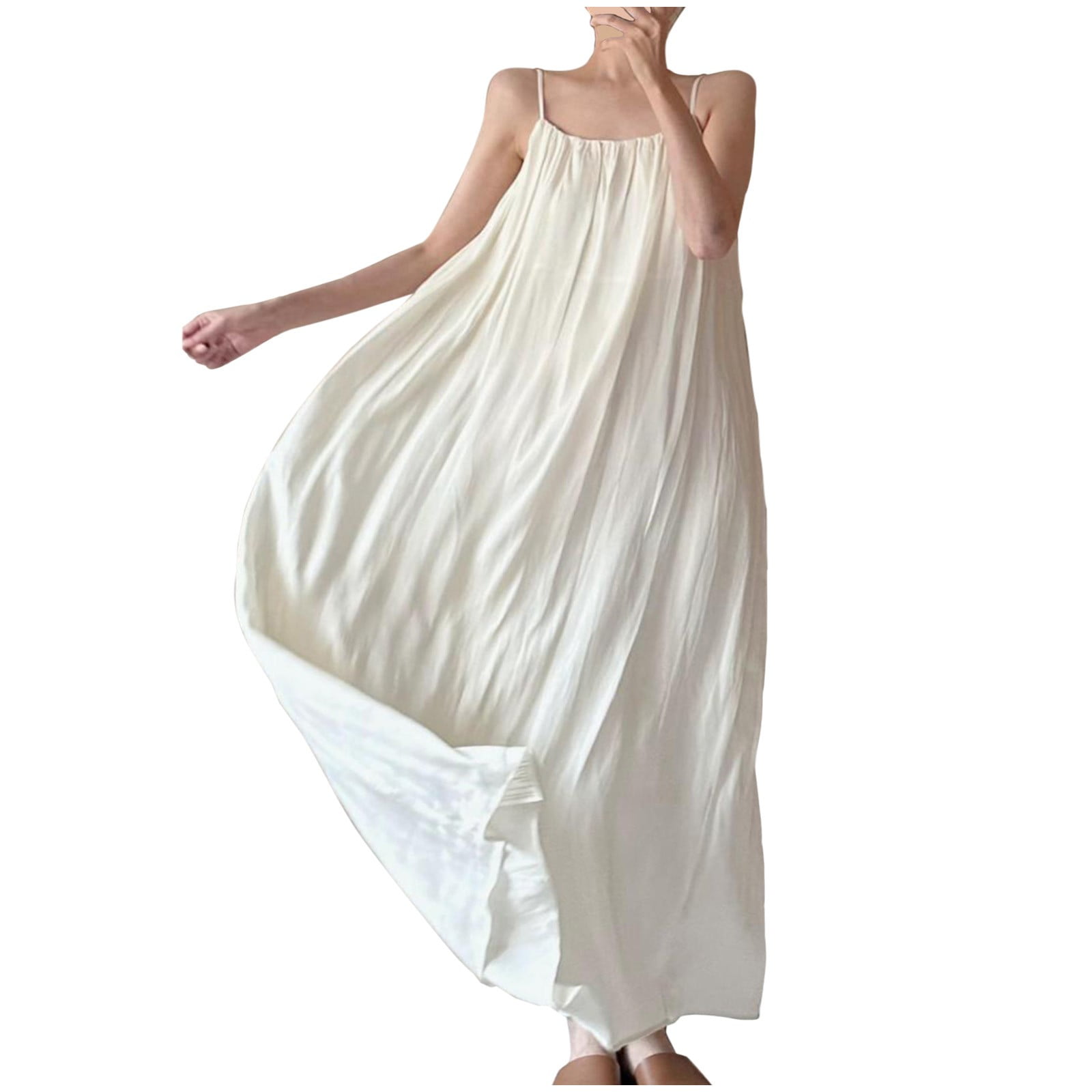 Bixock Maxi Dress for Women,Dress for Women Round Neck Loose Double ...