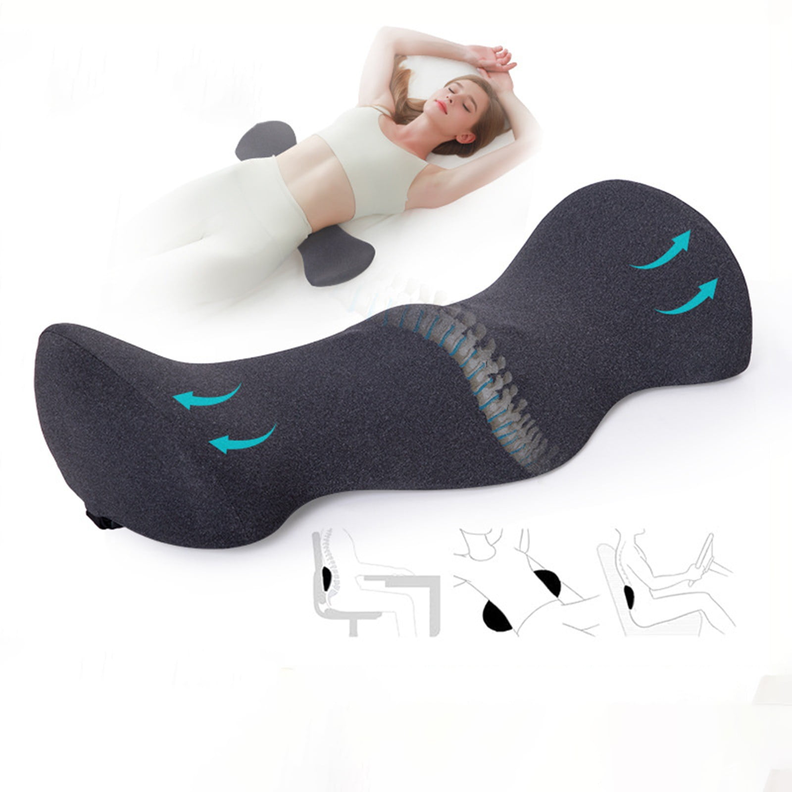 Bixock Memory Cotton Slow Bounce Lumbar Pad Pillow Support ...