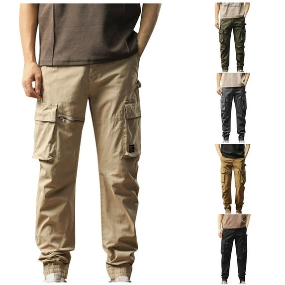 Bixock Men Cargo Jogger Sweatpants,Wide Leg Pant,Men for Pants Elastic ...