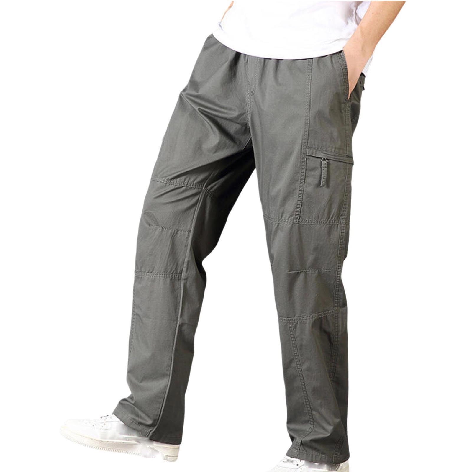 Bixock Men Cargo Jogger Sweatpants,Wide Leg Pant,Men's Pants Work Cargo ...