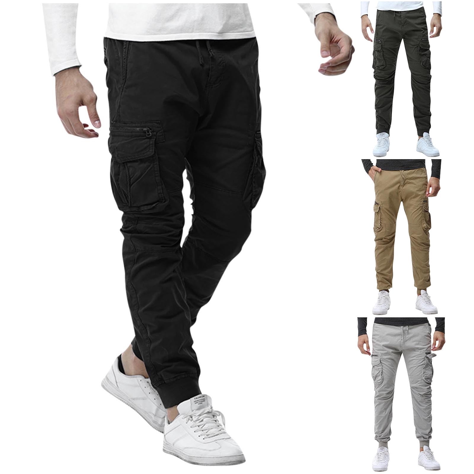 Bixock Men Drawstring Joggers Sweatpants,Men Cargo Pants,Men Pants New ...