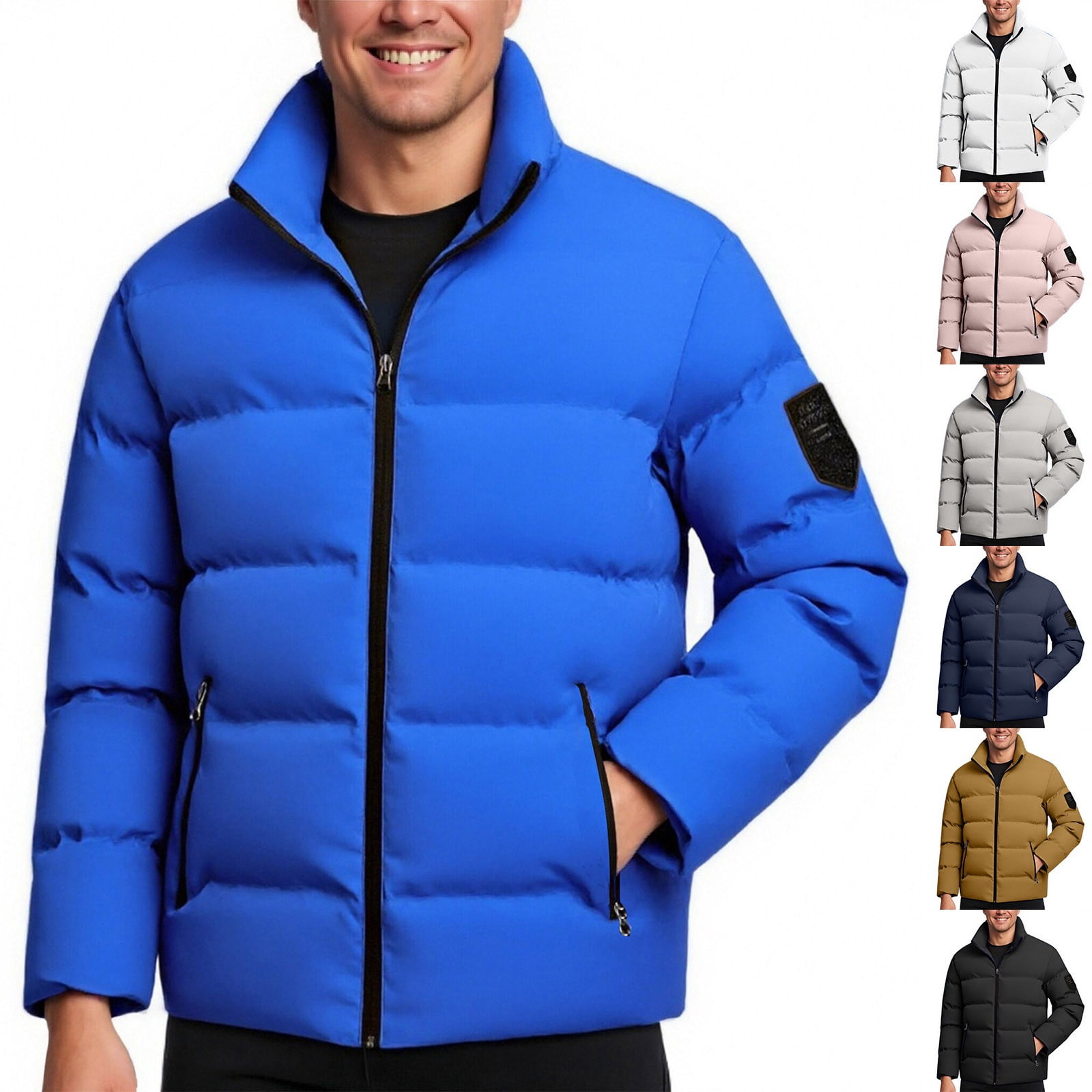 Bixock Men Fleece Puffer Jackets, Quilted Jackets for Men, Men's Solid ...