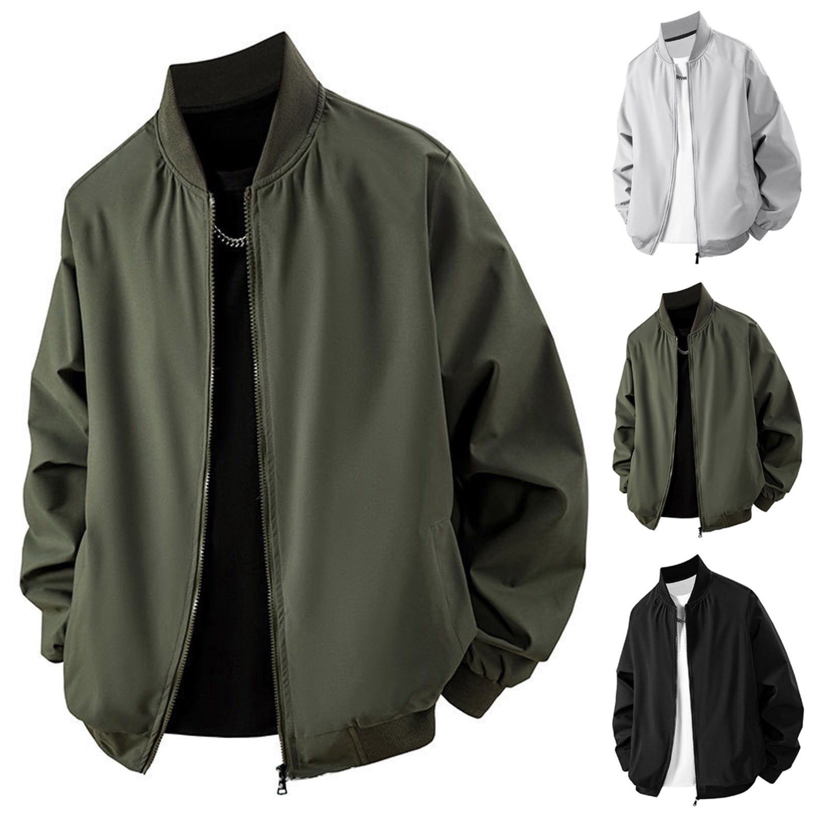 Bixock Men Fleece Stand Collar Jackets,-Lined Jacket for Men,Men's ...