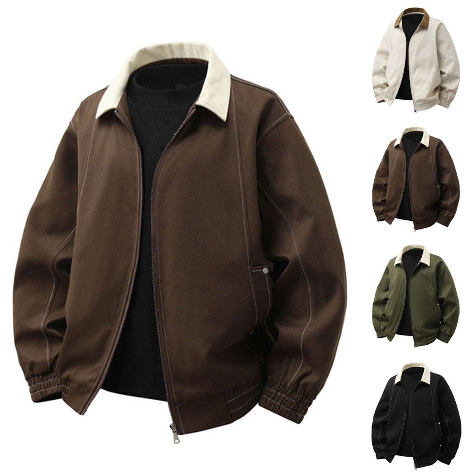 Bixock Men Fleece Stand Collar Jackets,-Lined Jacket for Men,Men's ...