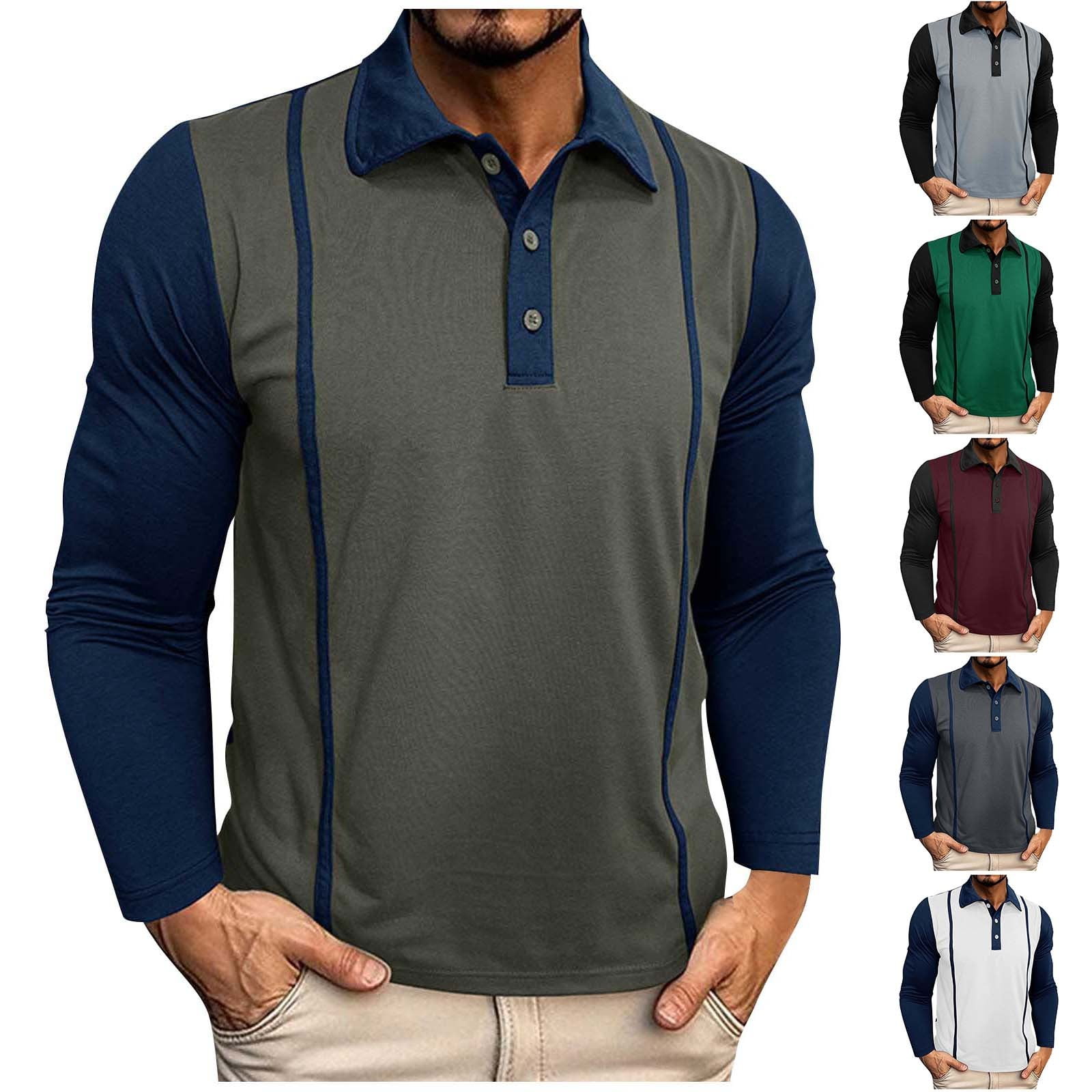 Bixock Men Long Sleeved Shirts Top,Fall/Winter Button-Up Shirts Tops ...