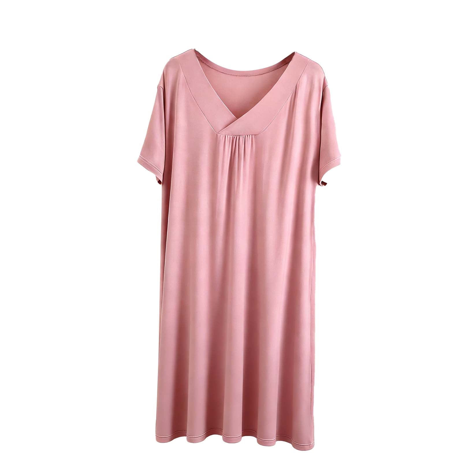 Bixock Nightgowns for Women,Women's Pajamas Dress Short Sleeve Crew ...