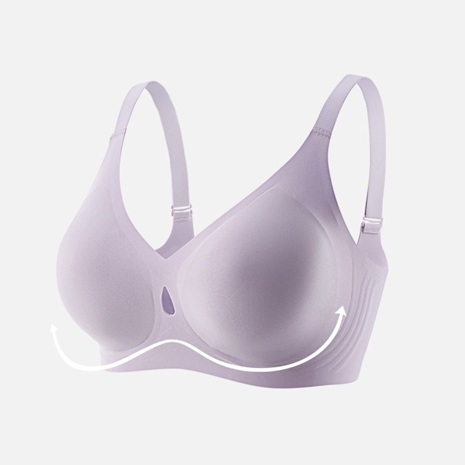 Bixock Plus Size Bras for Women Jelly Wireless Solid Color Larg Size ...