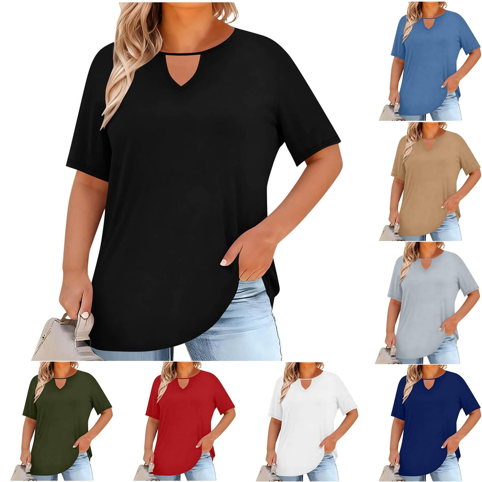 Bixock Plus Size Women Tops Maternity T Shirts Solid Color V Neck ...