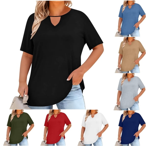 Bixock Plus Size Women Tops Maternity T Shirts Solid Color V Neck ...