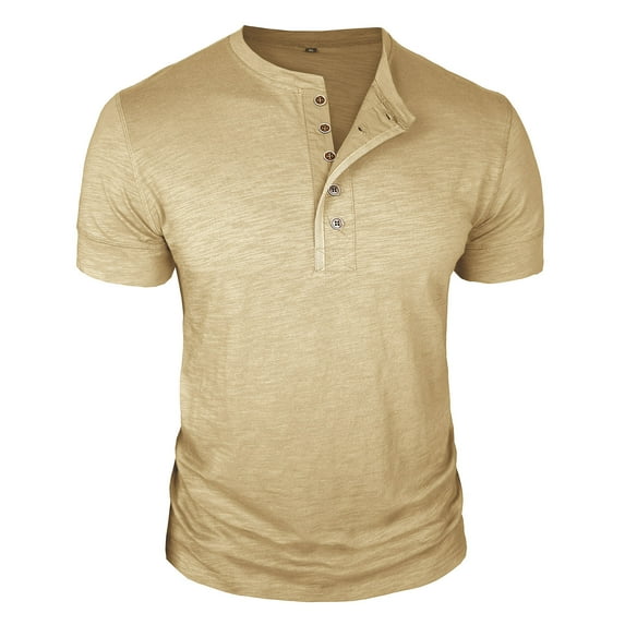 Bixock Shirts for Men,Men's Casual Shirts Short Sleeve Crew Neck Solid ...