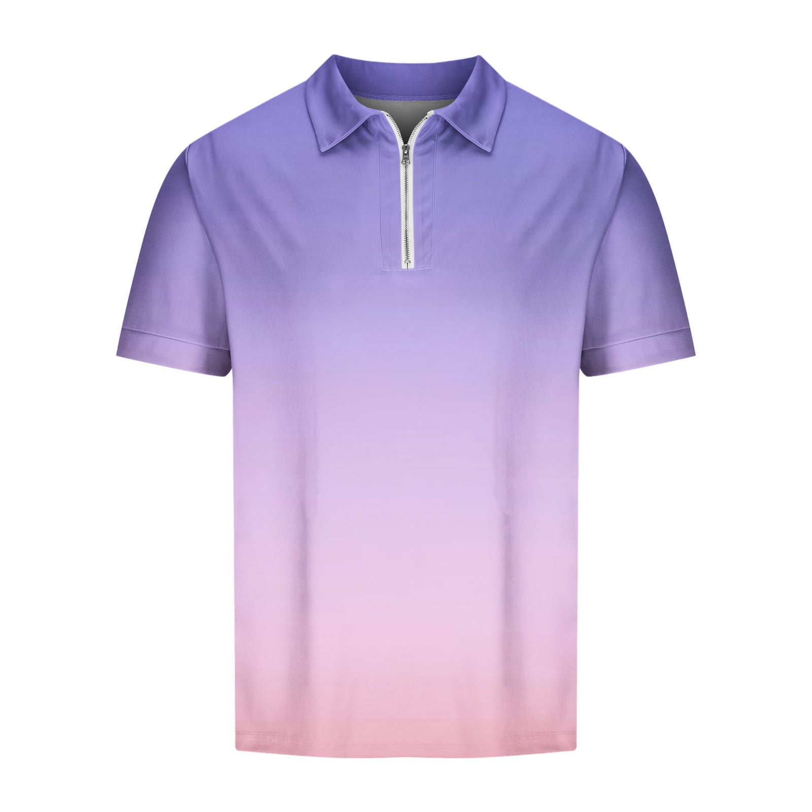 Bixock Shirts for Men,Men's Casual Shirts Short Sleeve Lapel Print Zipper Pullover Fashion Daily ...