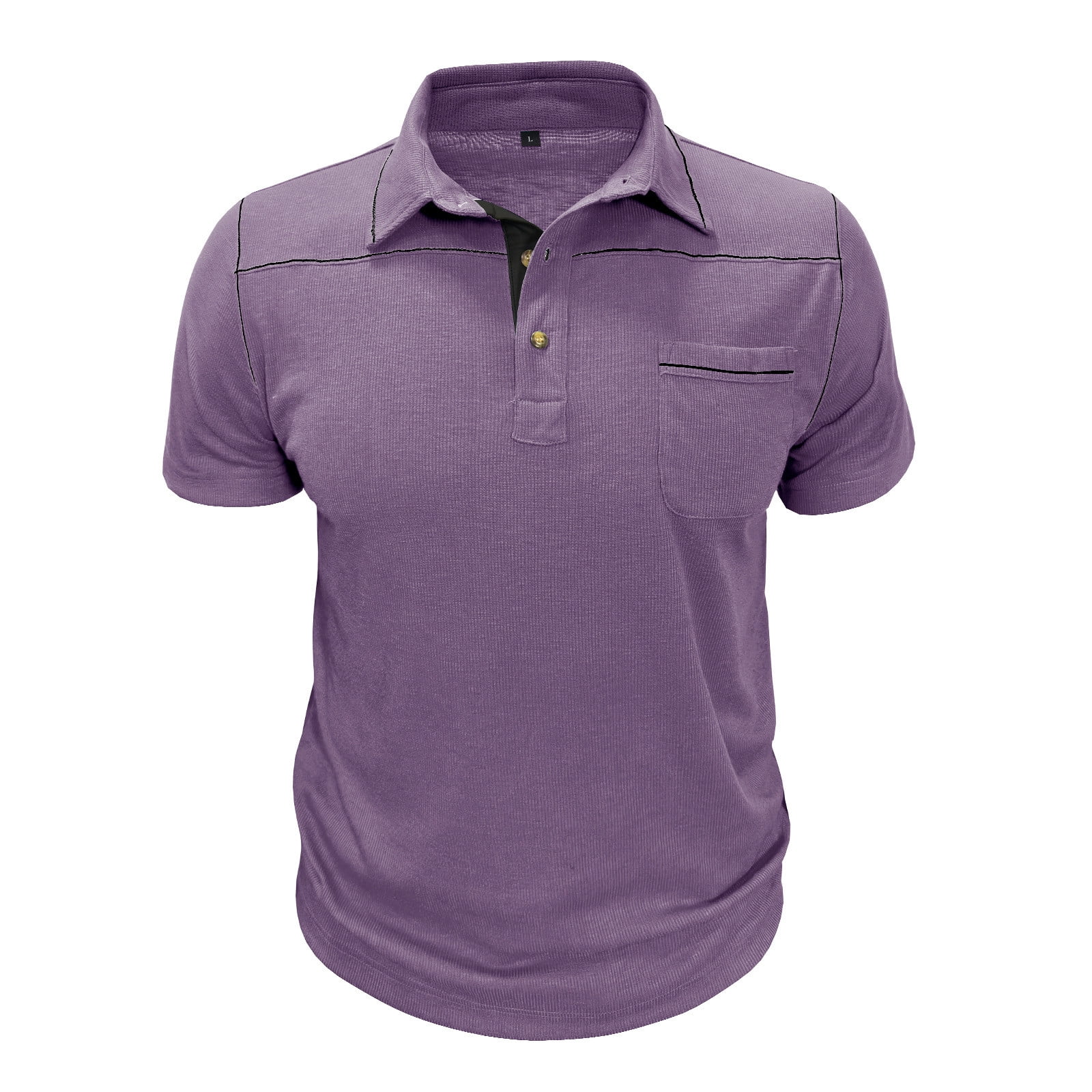 Bixock Shirts for Men,Men's Casual Shirts Short Sleeve Lapel Solid ...