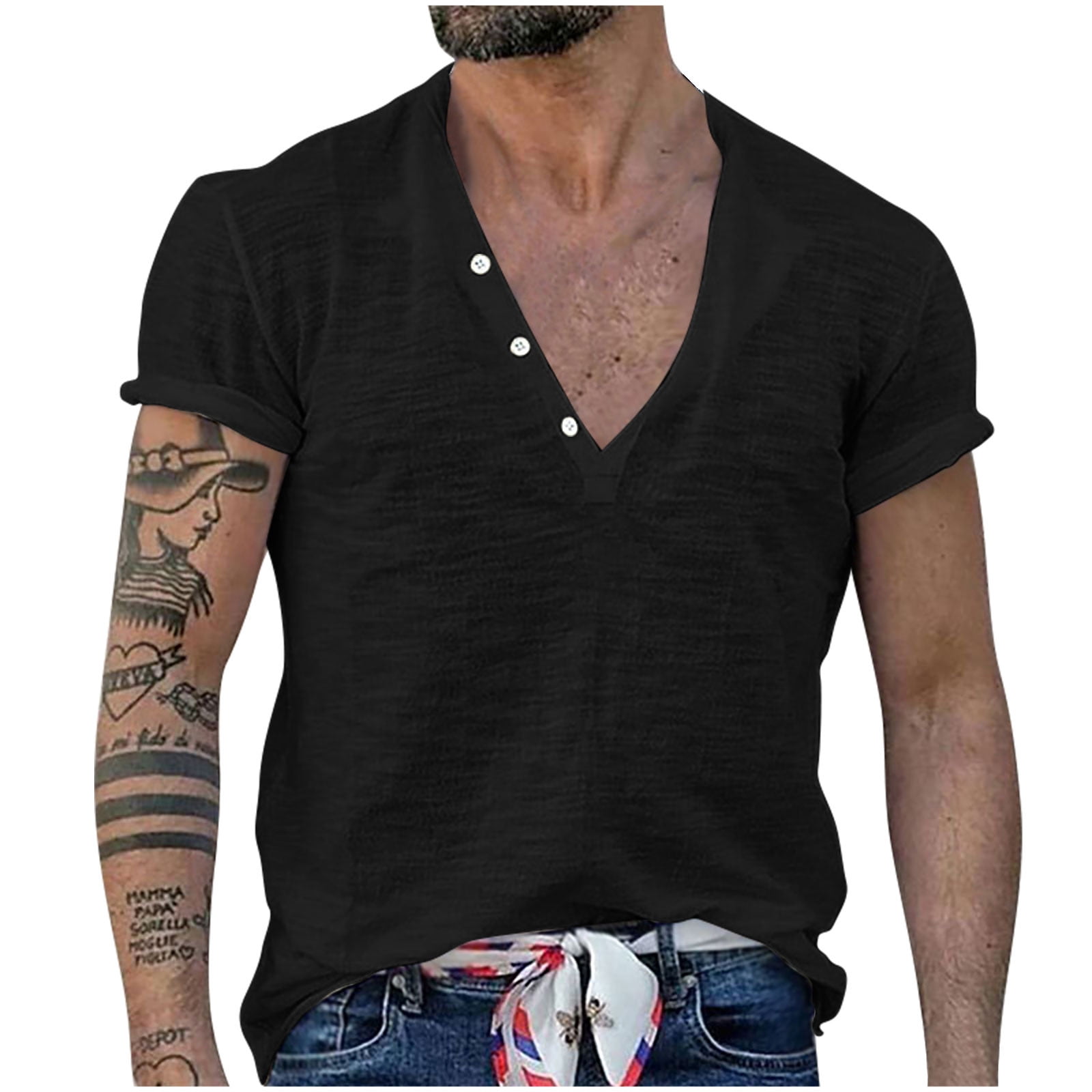 Bixock Shirts for Men,Men's Sports Shirts Short Sleeve Crew Neck Solid ...