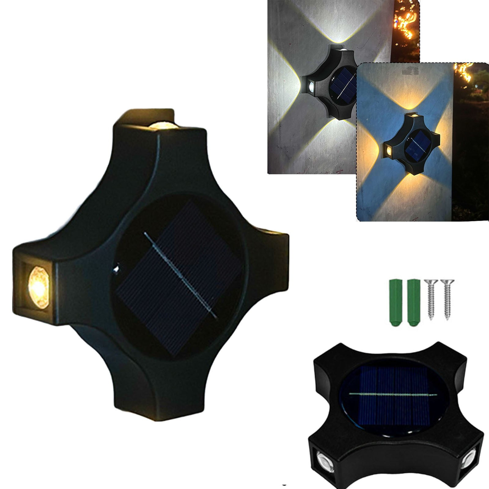 Bixock Solar Lights Outdoor Waterproof, Outdoor Solar Ambient Wall ...