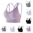 Bixock Sport Bra for Women High Support Solid Color Racerback Yoga Bras ...