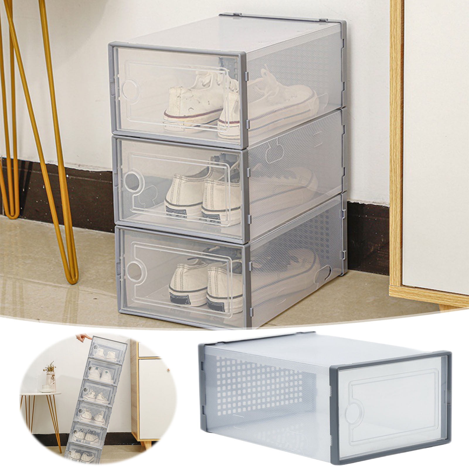 Bixock Storage Supplies Transparent Basketball Shoe Box Storage Box ...