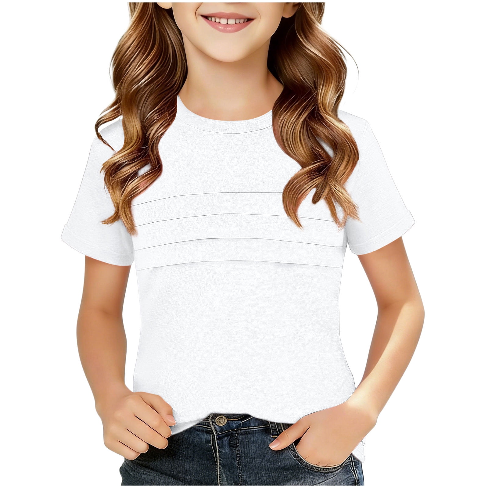 Bixock Summer Girls Tops,Toddler Girls Cotton T-Shirt,kids Crewneck Tee ...