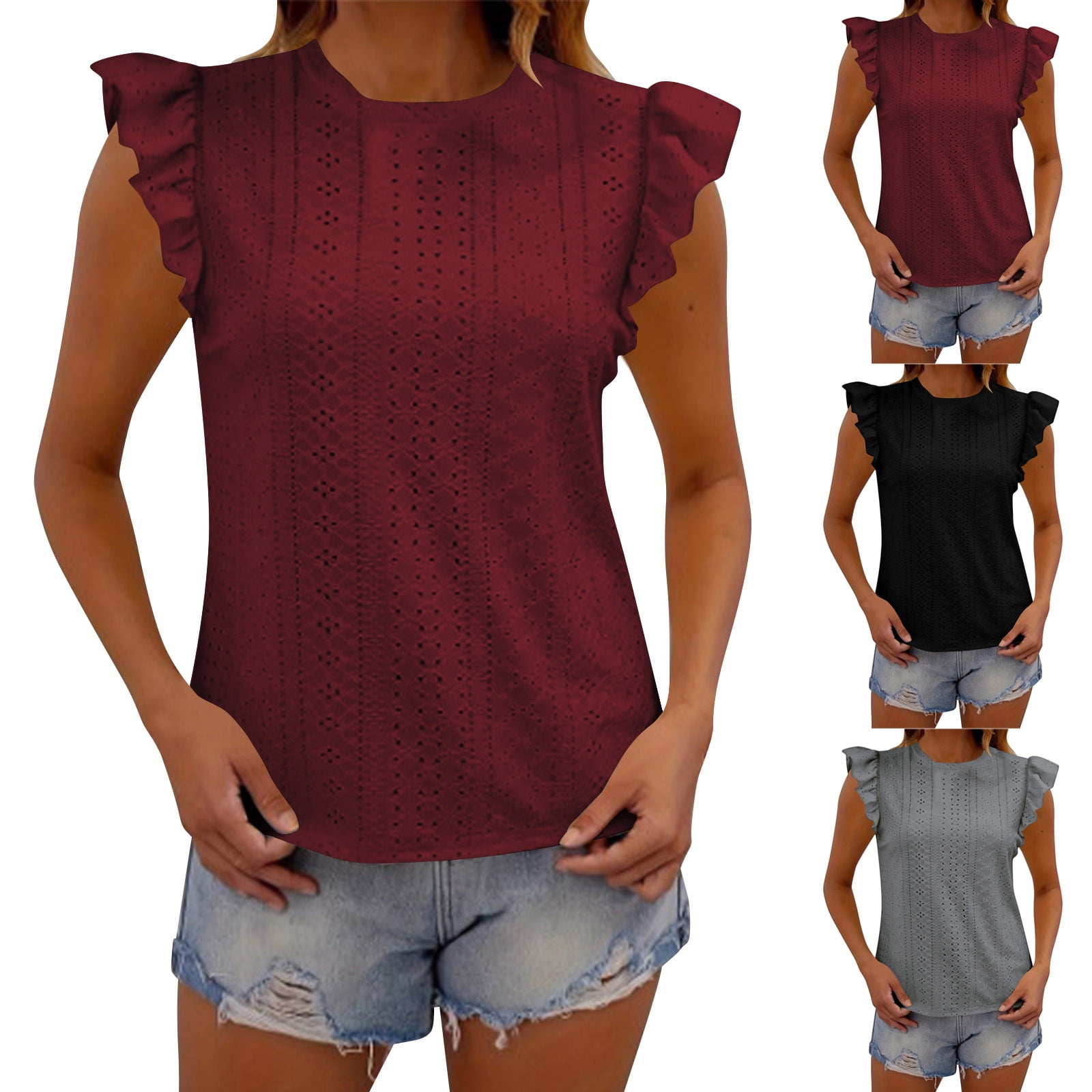 Bixock Summer Womens Tops Casual Short Sleeve T Shirts Solid Color V ...