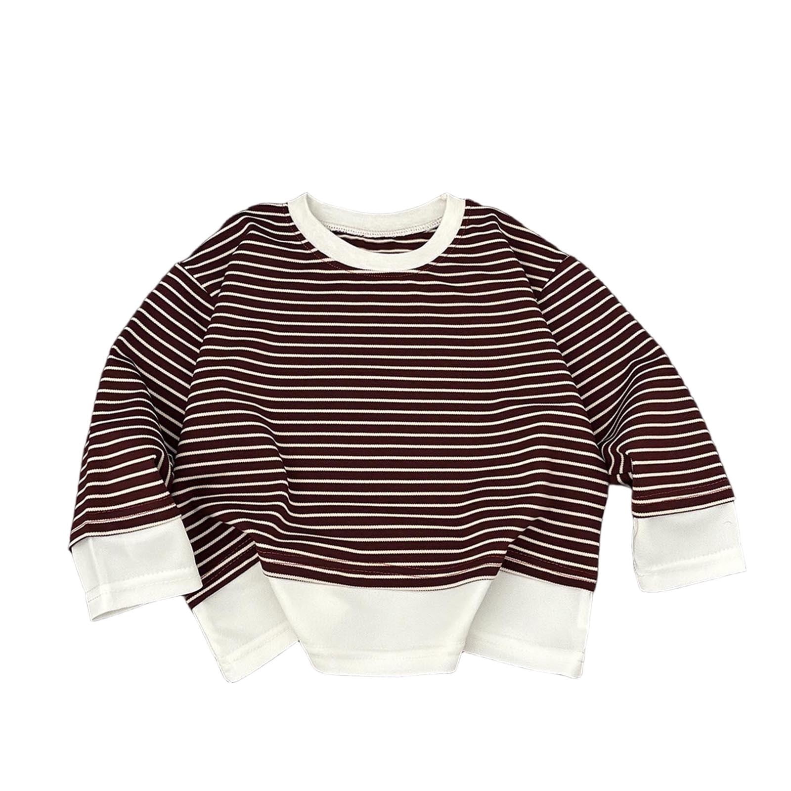 Bixock Toddler Boys and Girls Tops,Kids Long Sleeve Tops Striped Fake ...