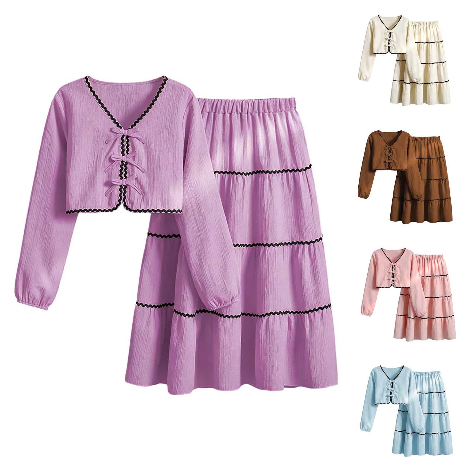 Bixock Toddler Girls Skirt Set 2 Piece Summer Outfit,Girls Long Sleeve ...