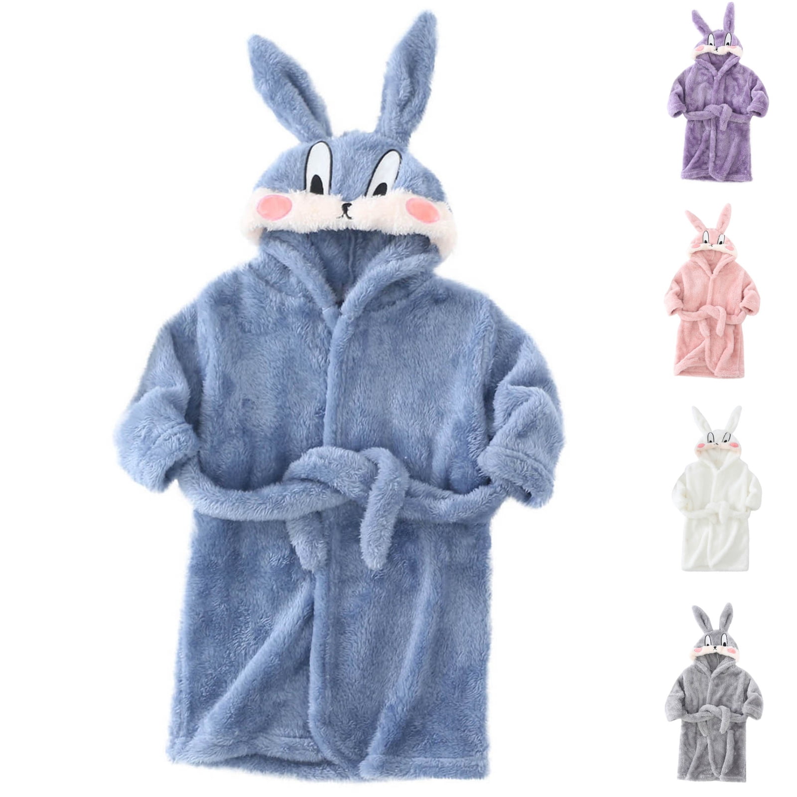 Bixock Unisex Toddler Robe for Girls Boys Hooded Robe Kids Fleece ...