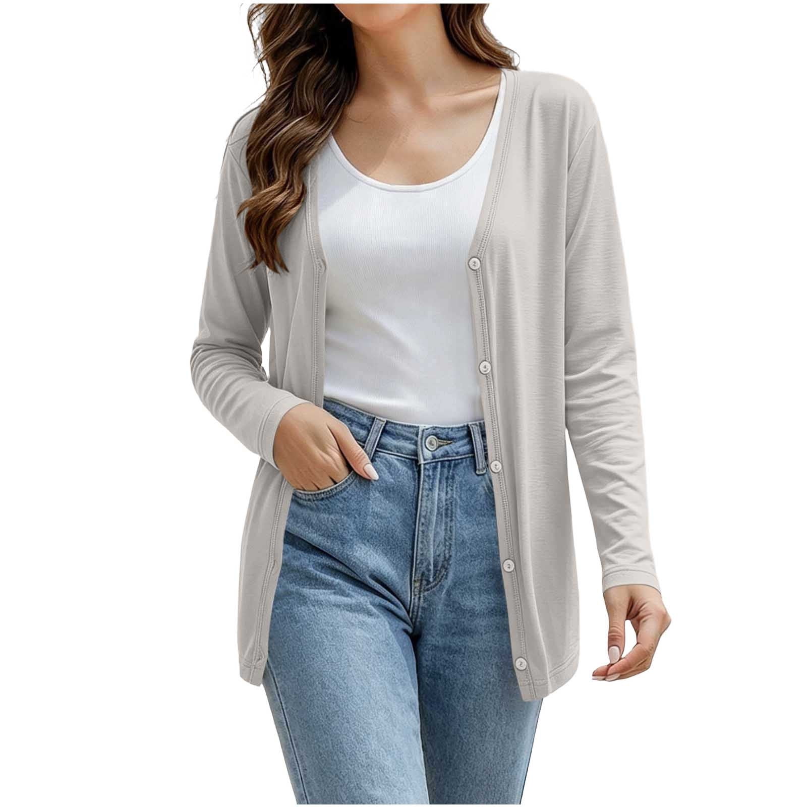Bixock Women Cardigan Long Sleeves Open Front Cardigan Draped Ruffles ...
