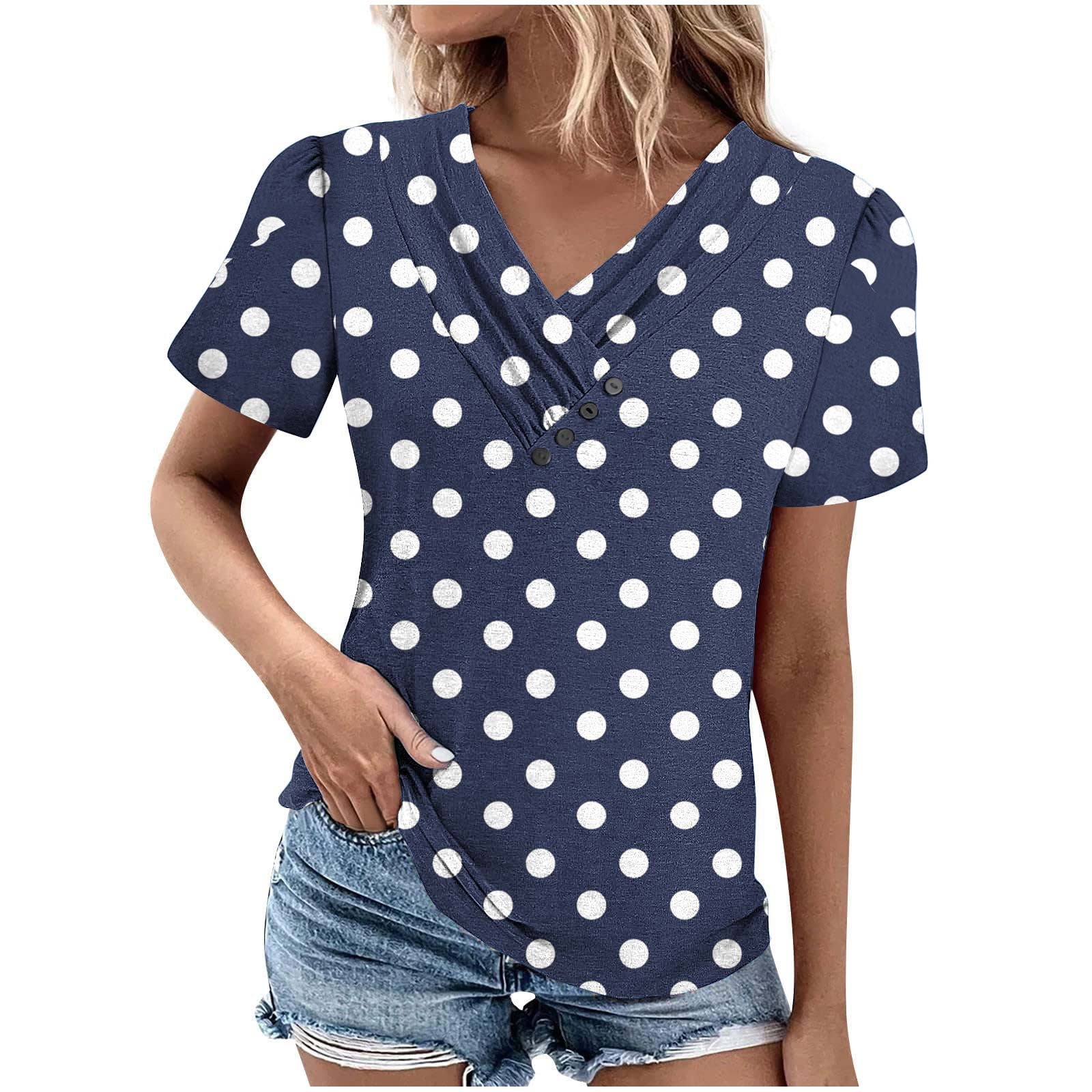 Bixock Women Lightweight Tops,Blouse for Women,Print V Neck Drop ...