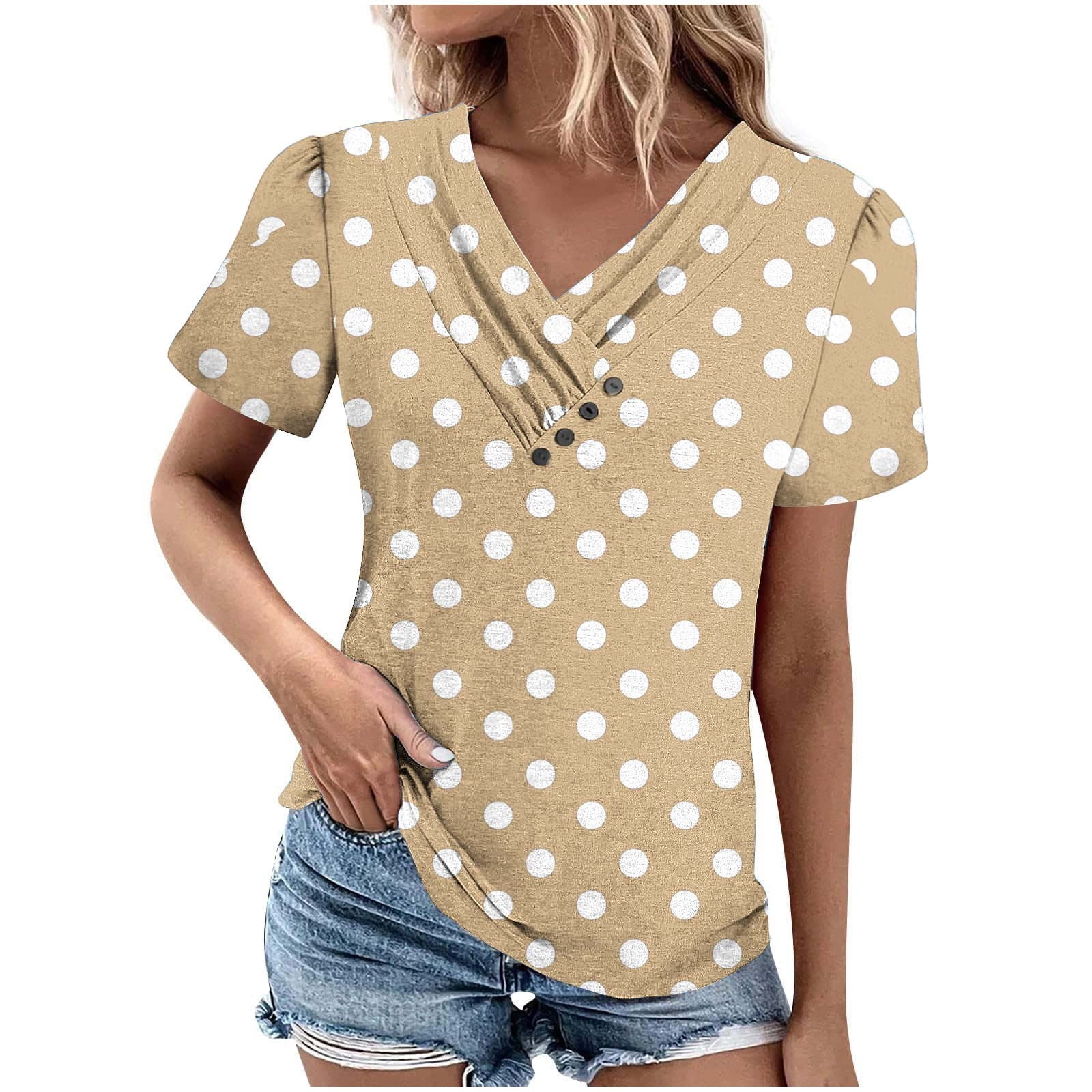 Bixock Women Lightweight Tops,Blouse for Women,Print V Neck Drop ...