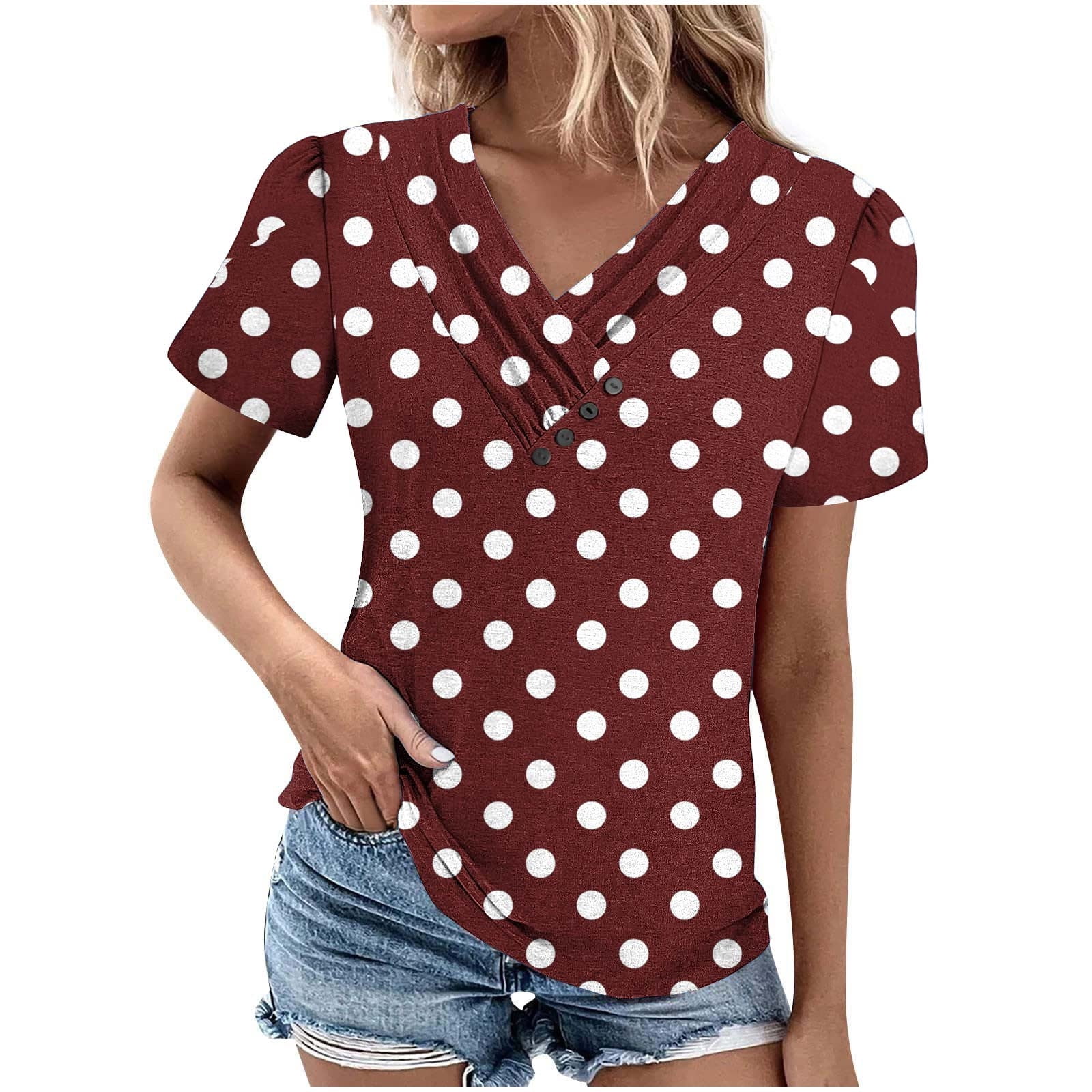 Bixock Women Lightweight Tops,Blouse for Women,Print V Neck Drop ...