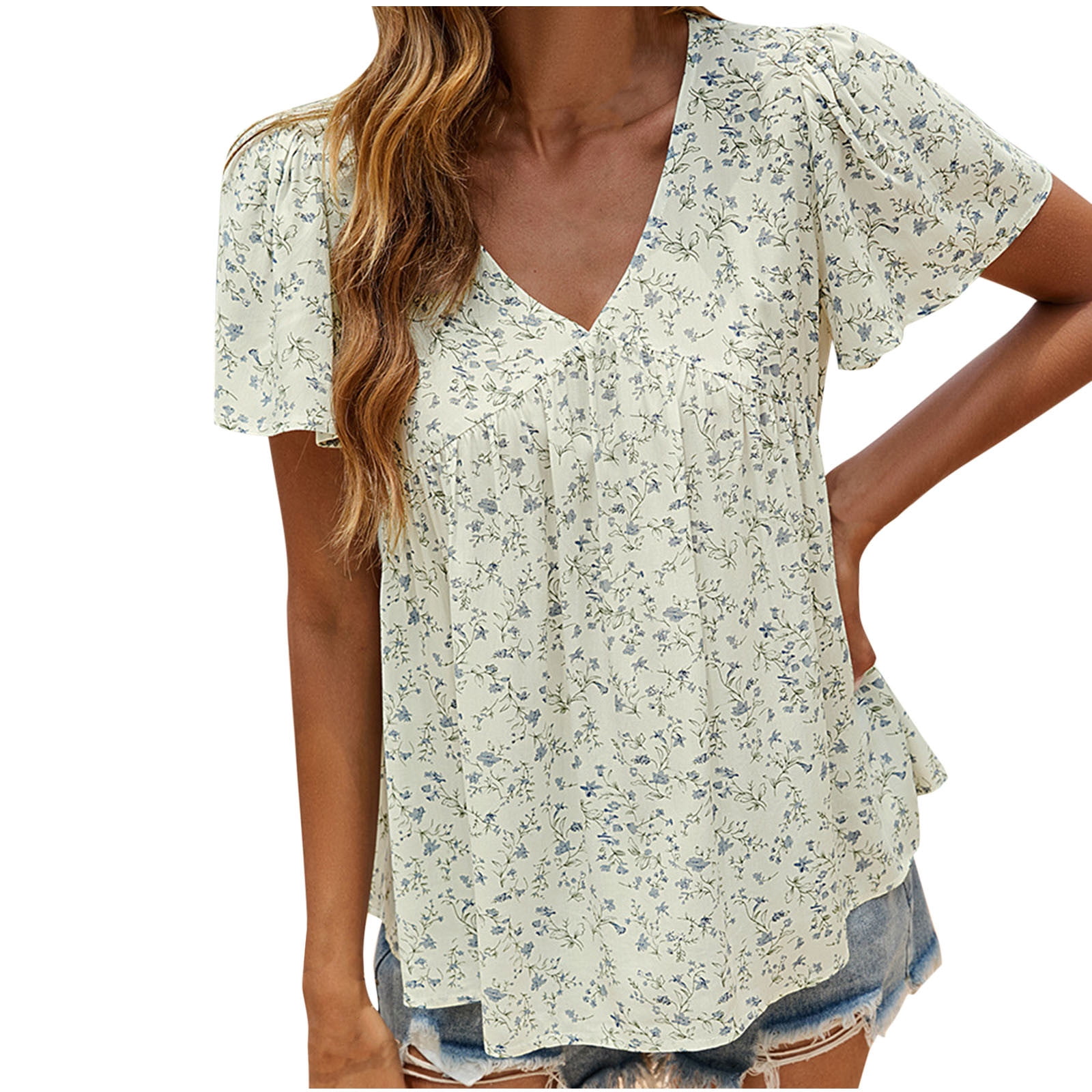 Bixock Women Lightweight Tops,Blouse for Women,Solid Color V Neck Cut ...