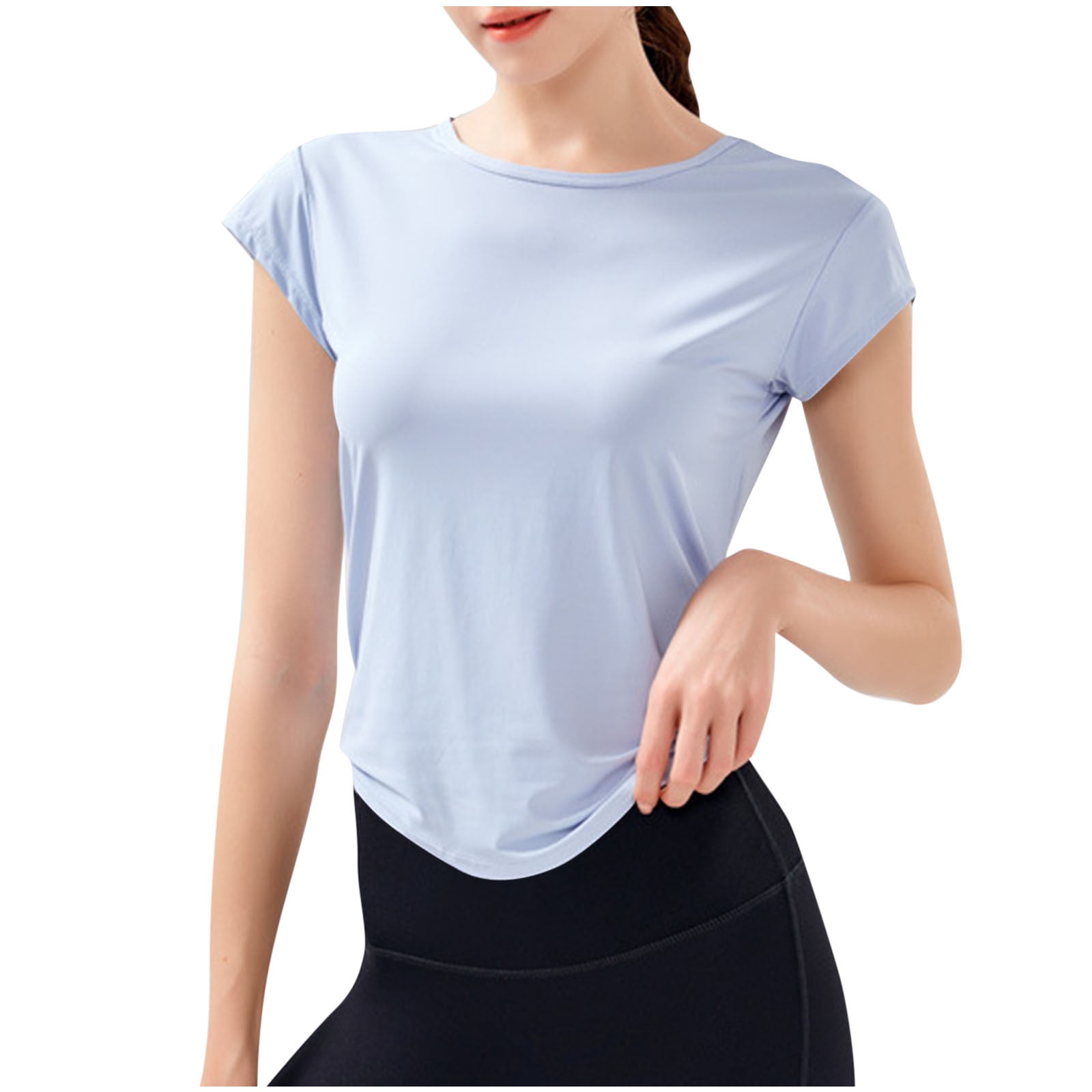 Bixock Women Lightweight Tops,Casual Blouse for Women,Solid Color Round ...
