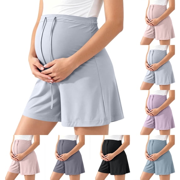 Bixock Women Maternity Shorts Over The Belly High Waisted Loose ...