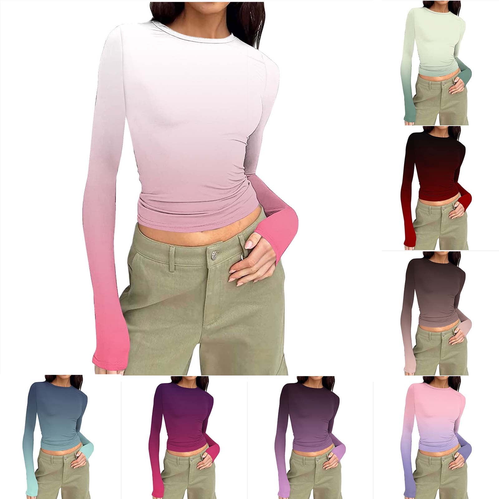 Bixock Women Plus Size Tops,Blouse for Women Ribbed Knit Long Sleeve ...