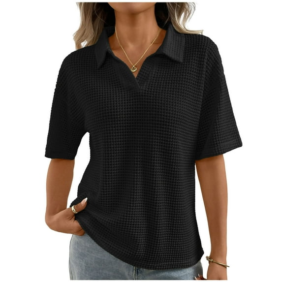 Bixock Women Plus Size Tops,Blouse for Women Solid Color Collared Short ...